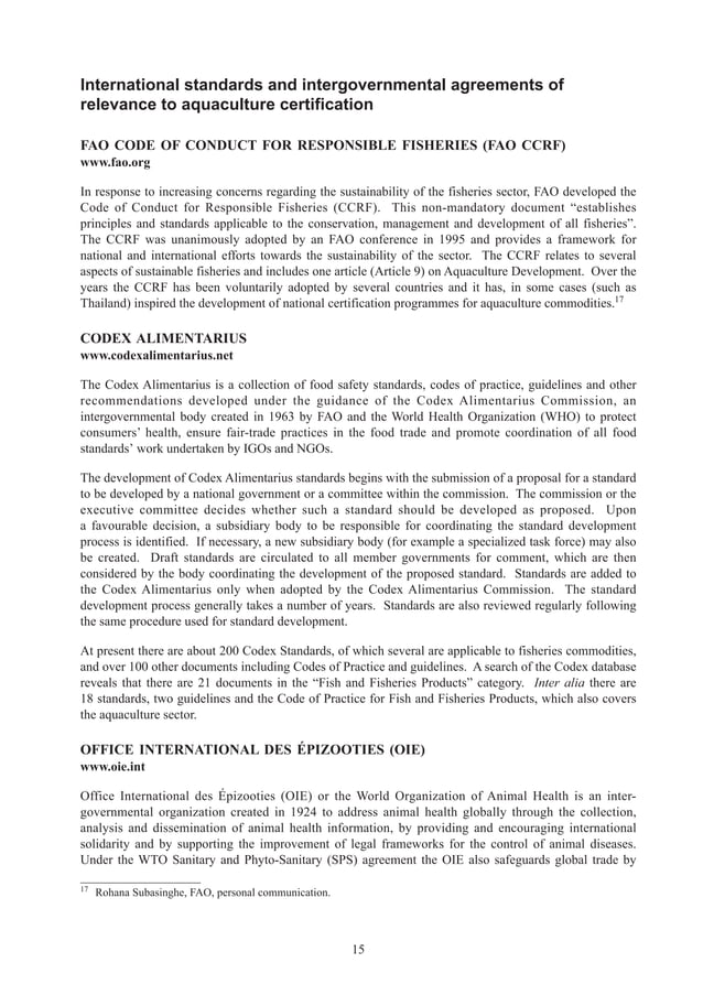 Fao, food certification scheme | PDF