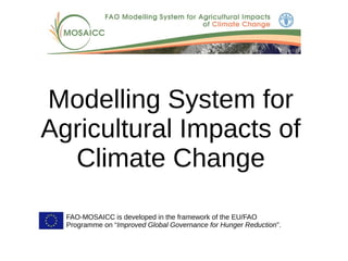 Fao modelling system for agricultural impacts of climate change | PDF