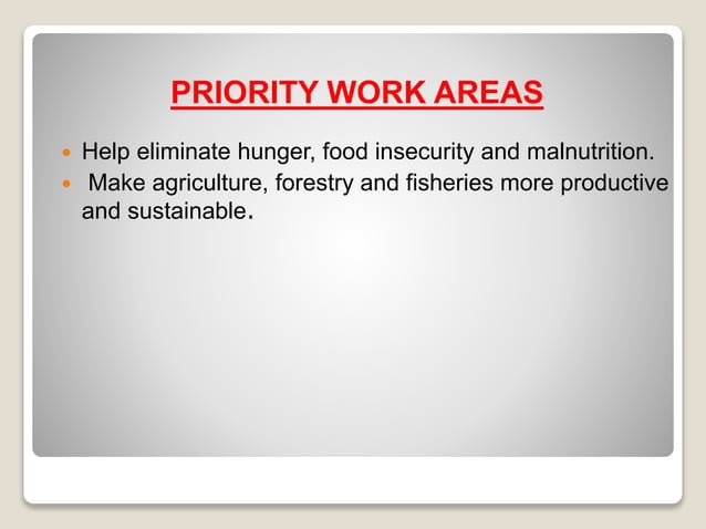 FAO - FOOD AND AGRICULTURE ORGANIZATION -Power Point Presentation ...