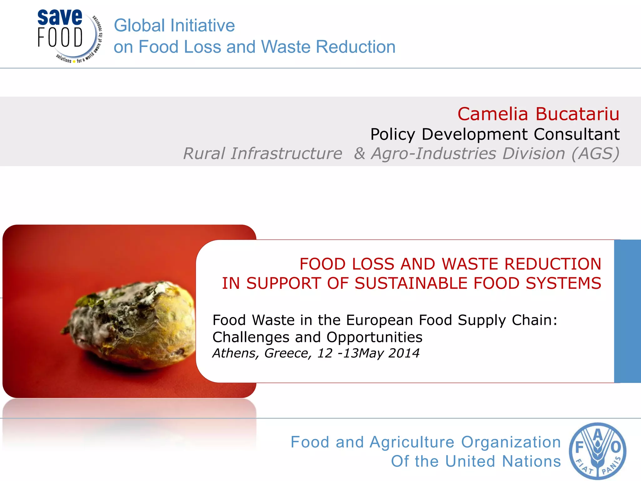 Food loss and waste reduction in support of sustainable food systems | PDF