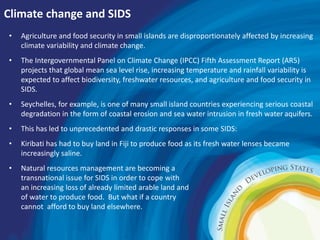 Climate change and natural resources management in SIDS in the context ...
