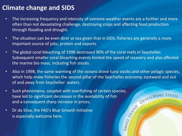Climate change and natural resources management in SIDS in the context ...