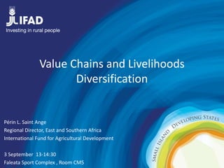 Value Chains and Livelihoods Diversification | PPTX