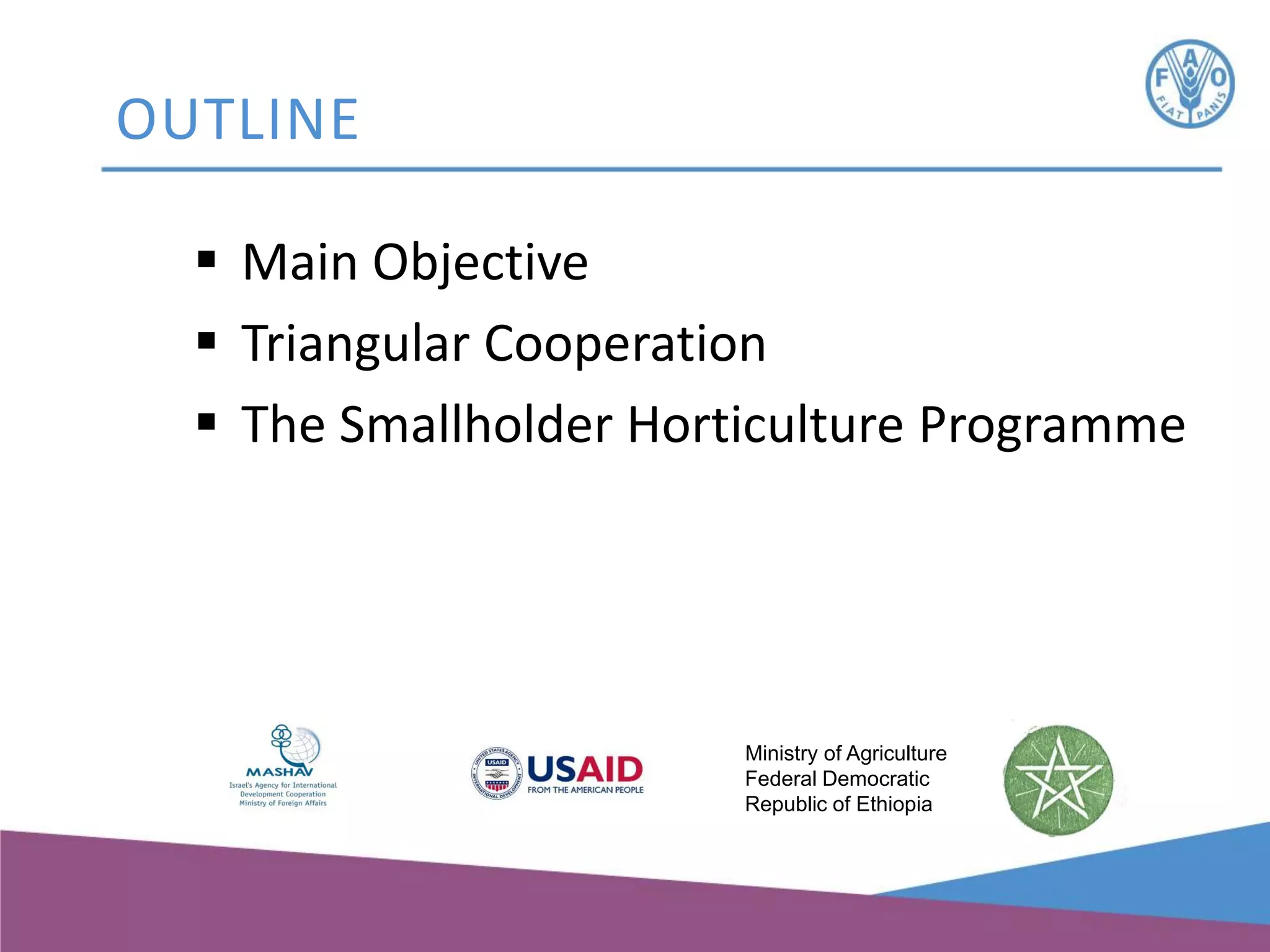 Fao smallholder horticulture and triangular cooperation in ethiopia | PDF