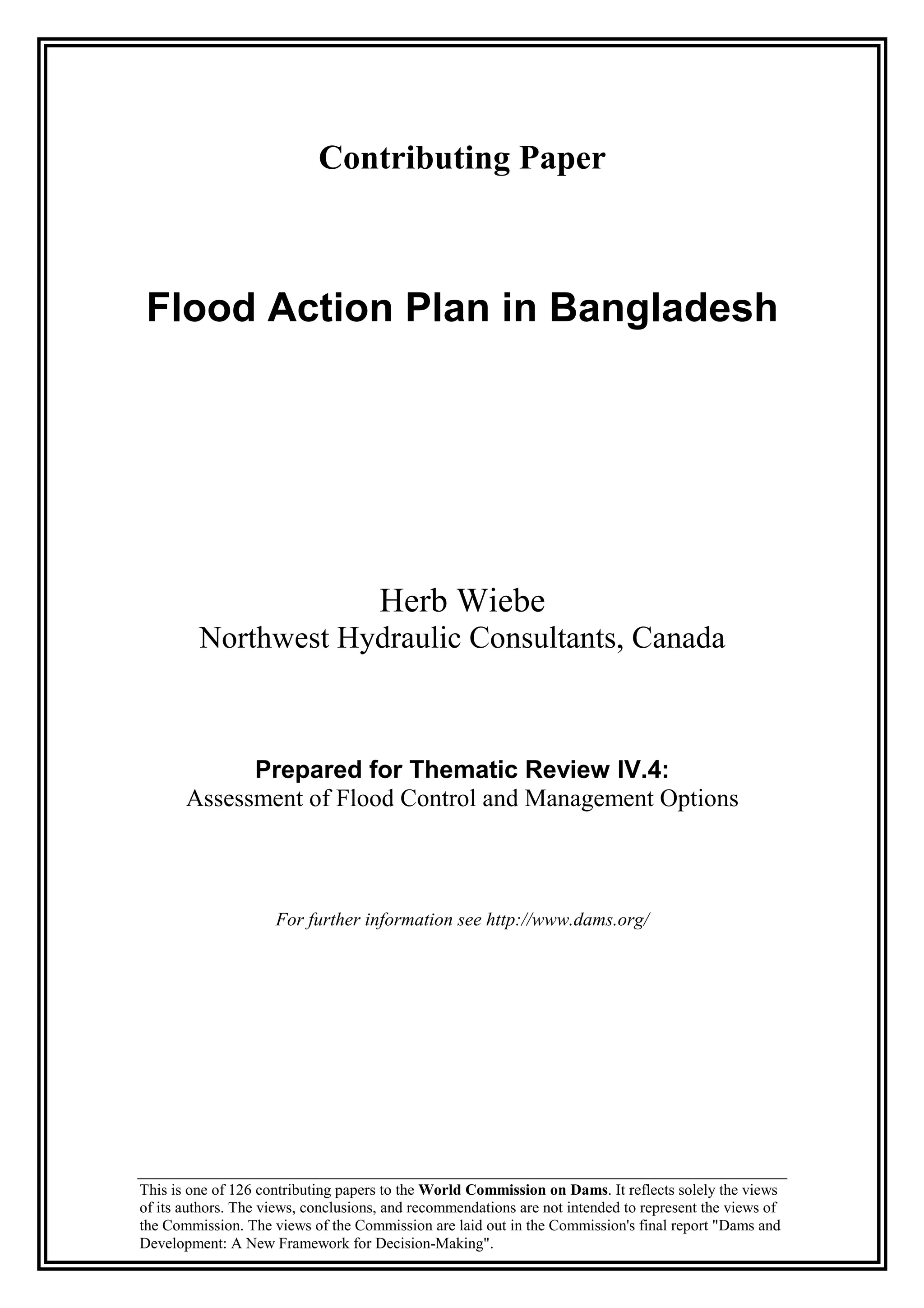 Bangladesh Flood Action Plan | PDF