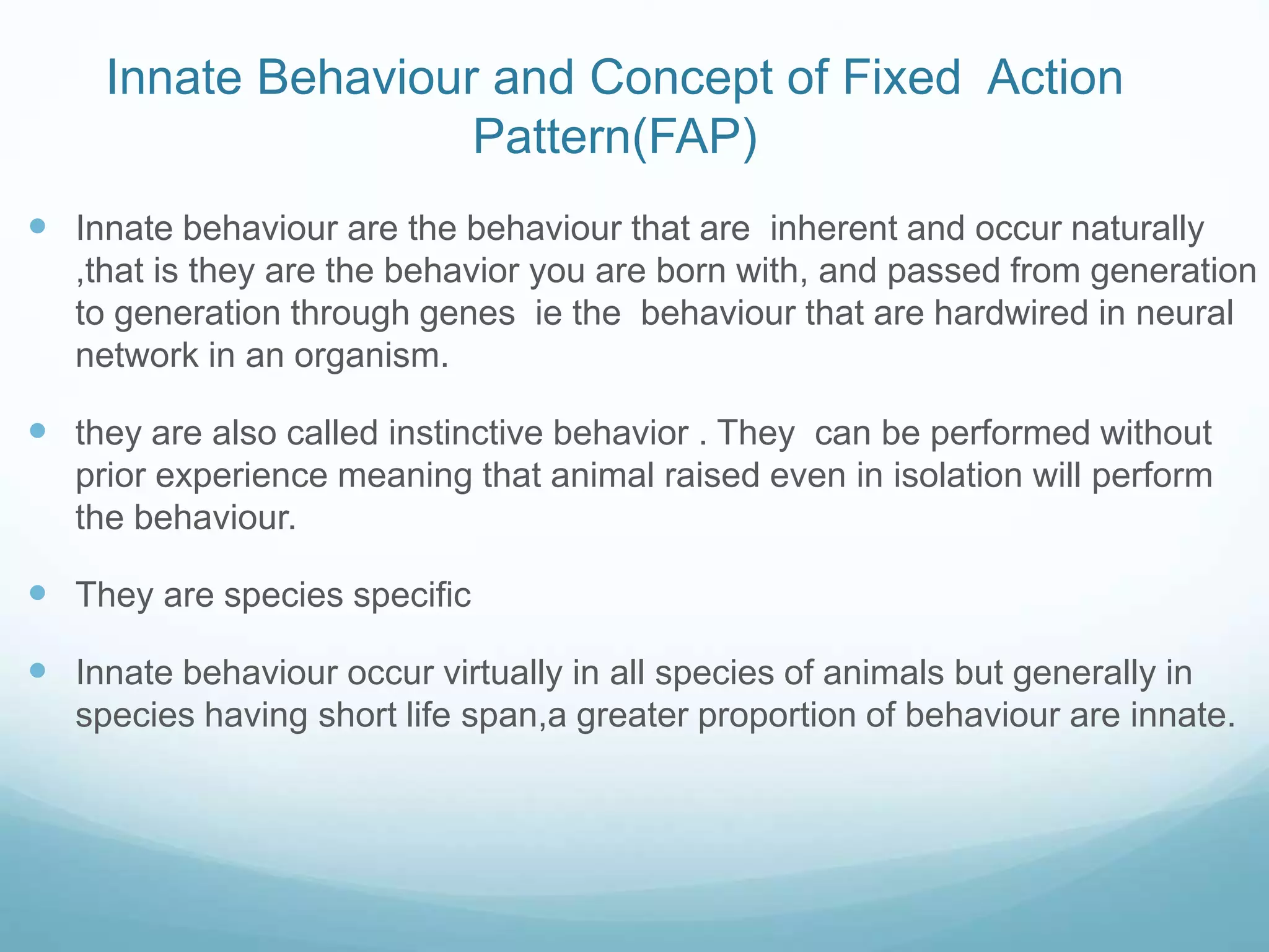 Concepts of Ethology | PPTX