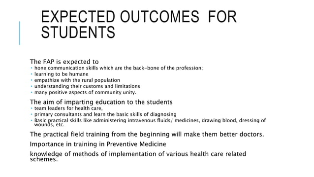 Family Adoption Programme first year mbbs.pptx | Education