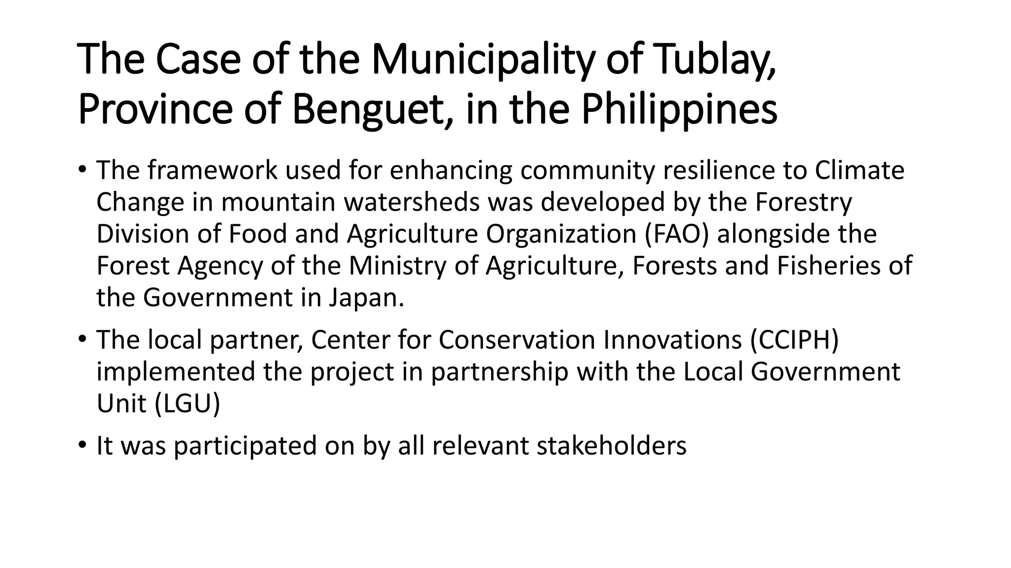 Enhancing community resilience to climate change in Mountain Watersheds ...