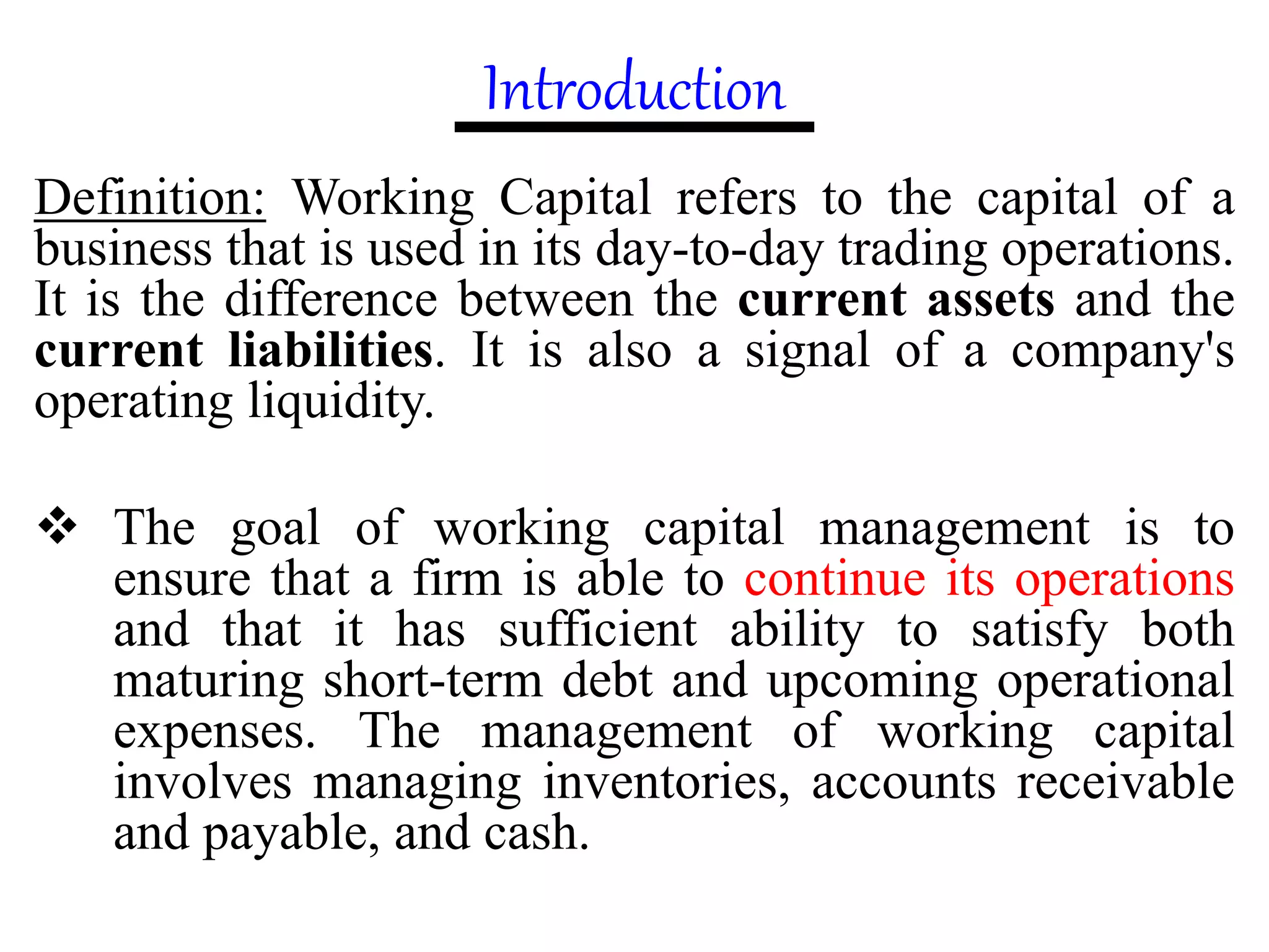 Working Capital_Cash Operating Cycle_Inventory Management | PPTX