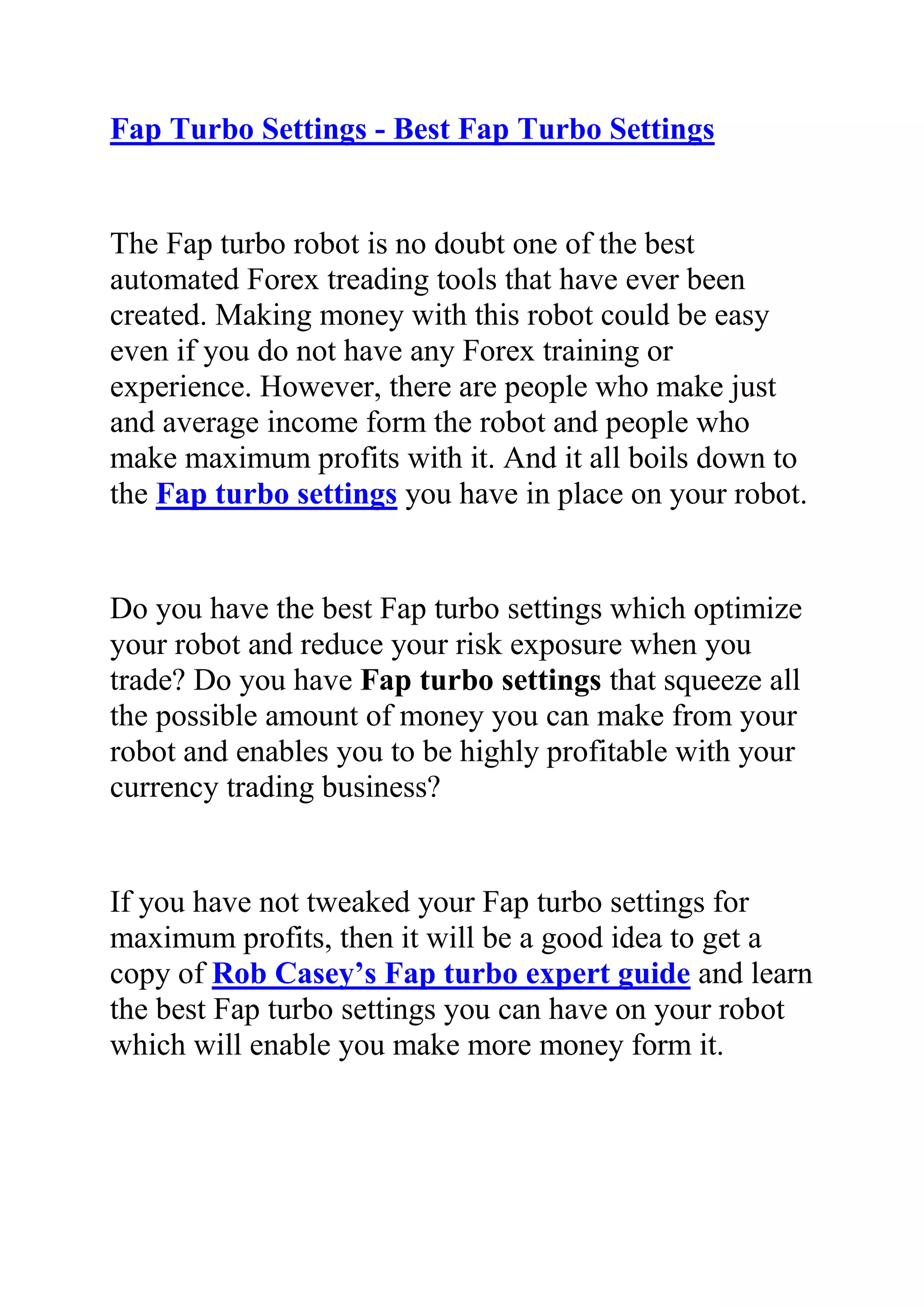 Fap turbo settings | DOCX