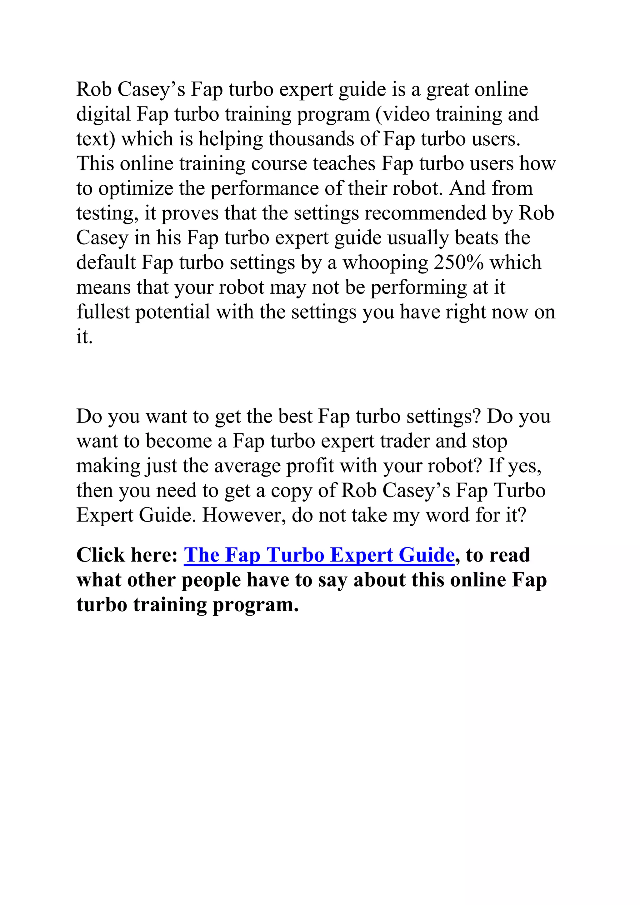 Fap turbo settings | DOCX