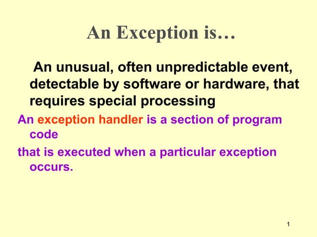 Exception handling | PPT