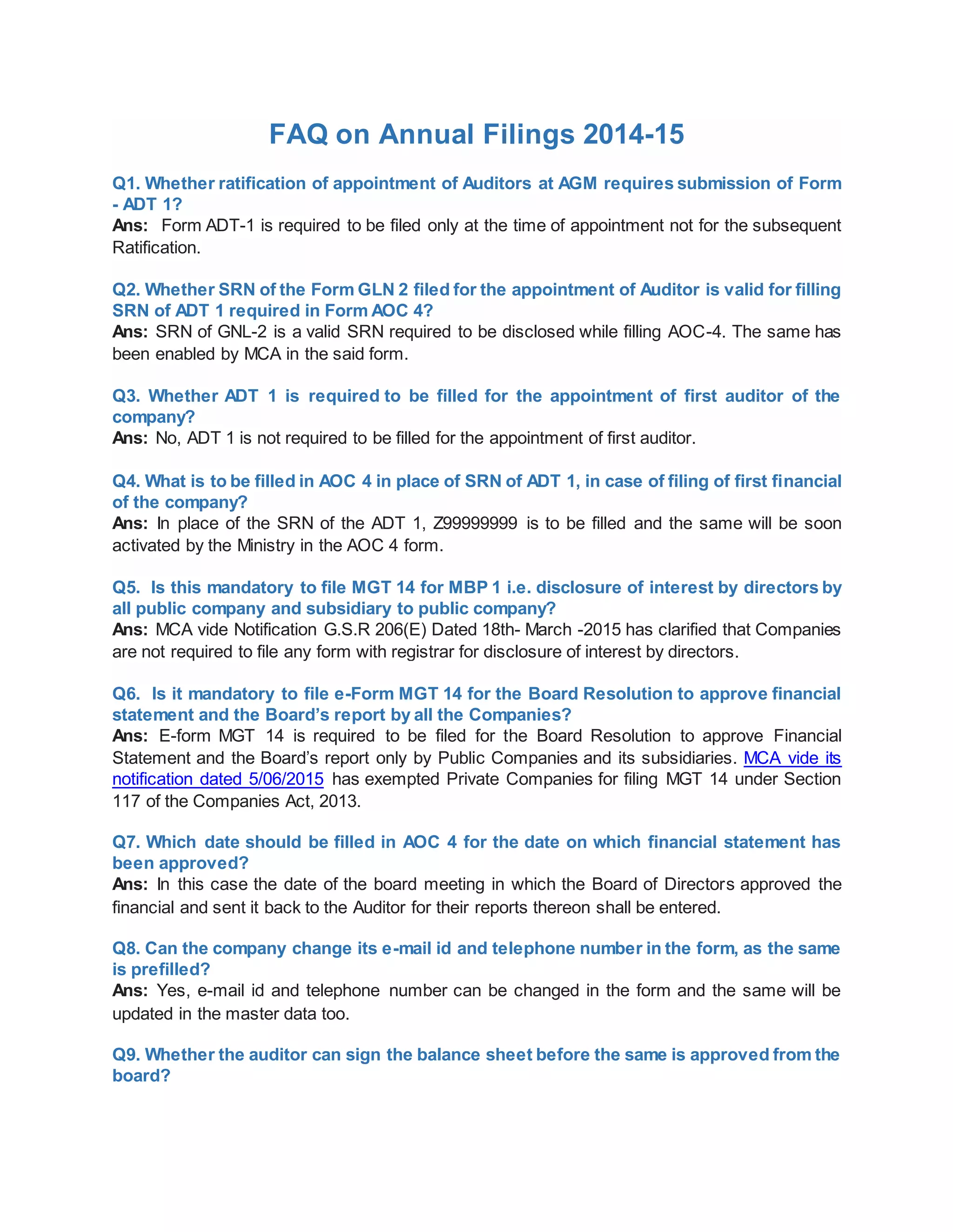 FAQs on Annual Filing | PDF | Business Accounting & Finance | Business