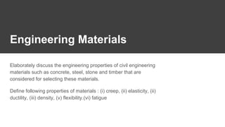 Civil Engineering Materials and Construction Practices | PDF