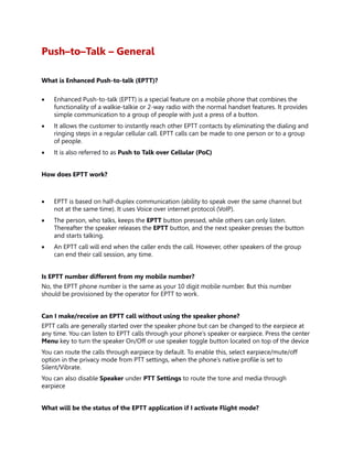 Sonim XP5 FAQ GUIDE For ATT | PDF