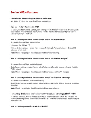 Sonim XP5 FAQ GUIDE For ATT | PDF