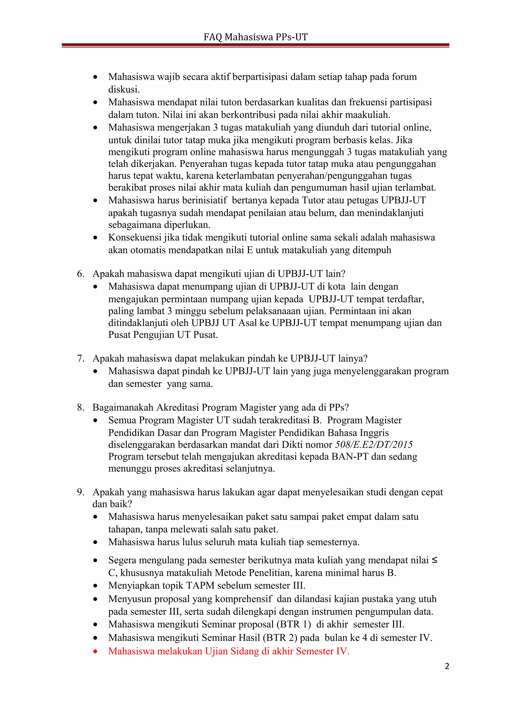 Faq mahasiswa-pps-ut final | PDF