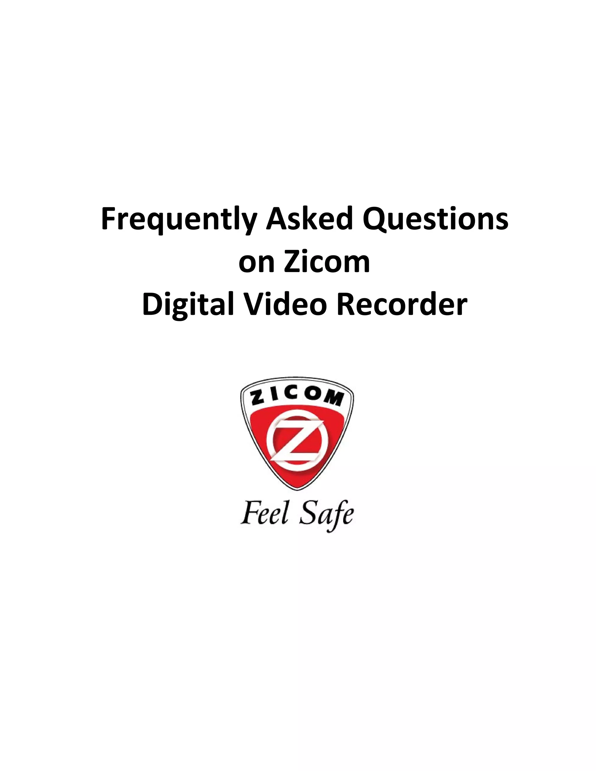 Faq zicom dvr | PDF