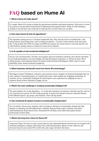 FAQ based on Hume AI.pdf ~aaryan kansari | PDF