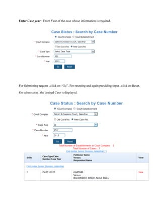 Check Case Status District Courts Chandigarh Panchkula Mohali | PDF | Law