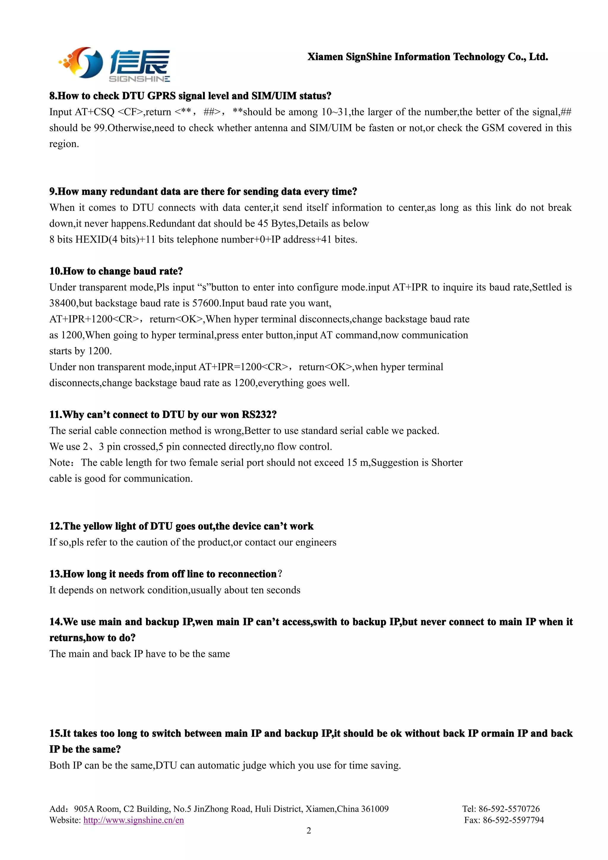 Faq for sign shine industrial serial gprs gsm modem ip modem dtu | PDF
