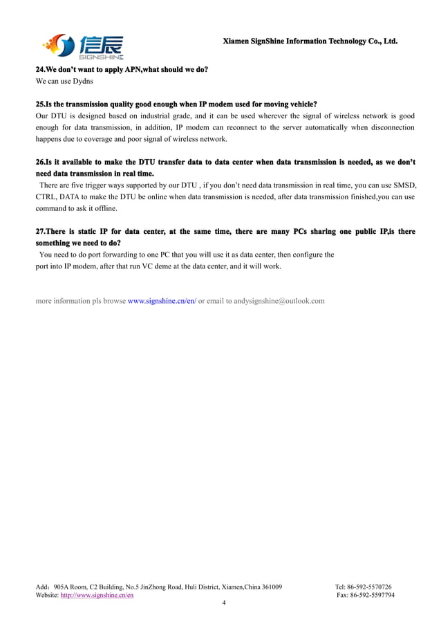 Faq for sign shine industrial serial gprs gsm modem ip modem dtu | PDF