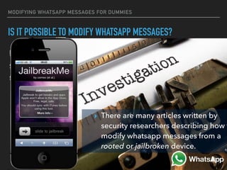 MODIFYING WHATSAPP MESSAGES FOR DUMMIES | PDF