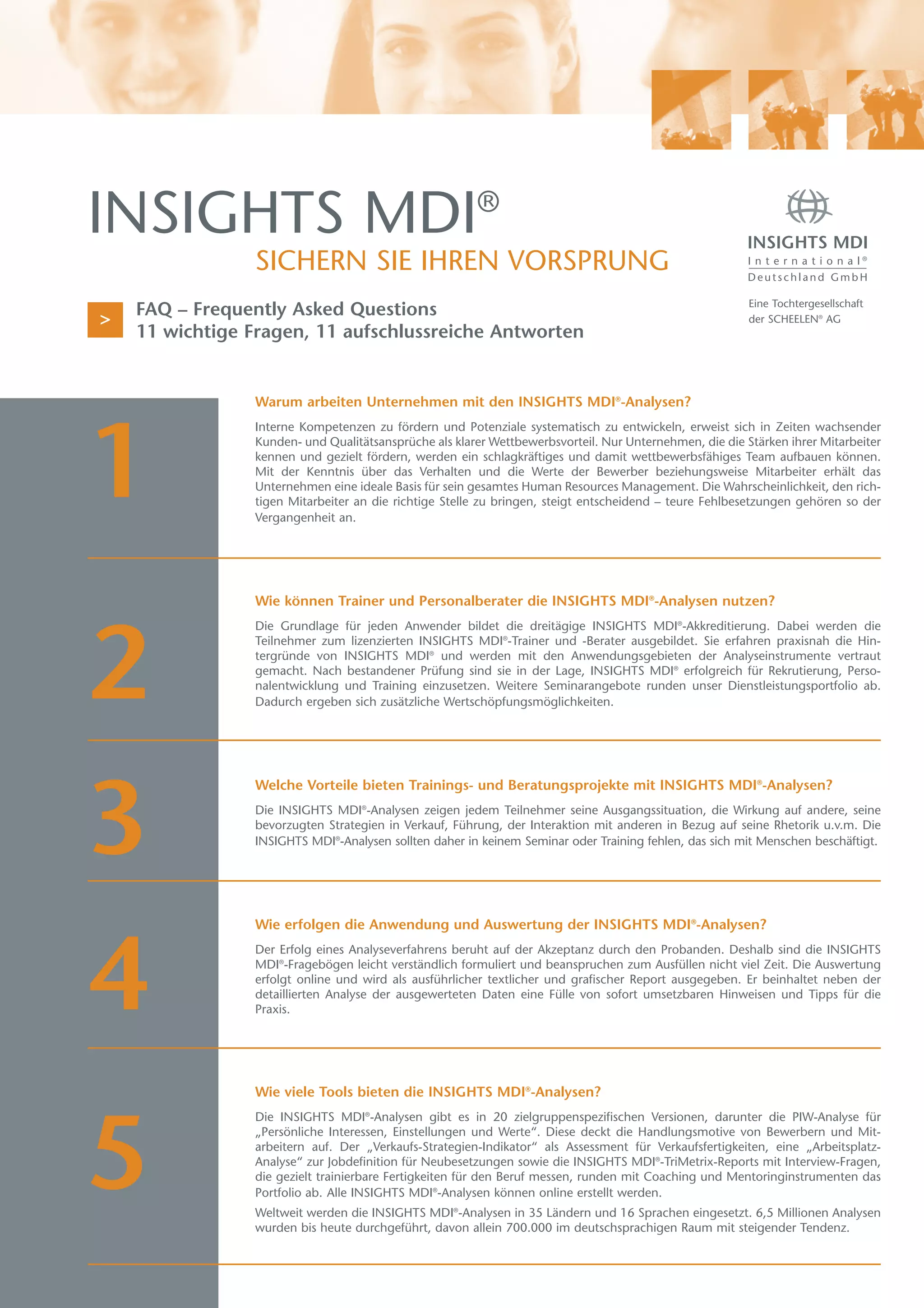 FAQ INSIGHTS MDI® | PDF