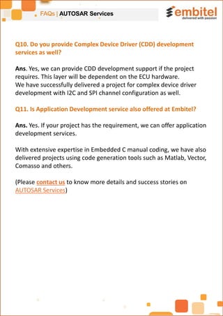 Frequently Asked Questions on AUTOSAR Services | PPTX