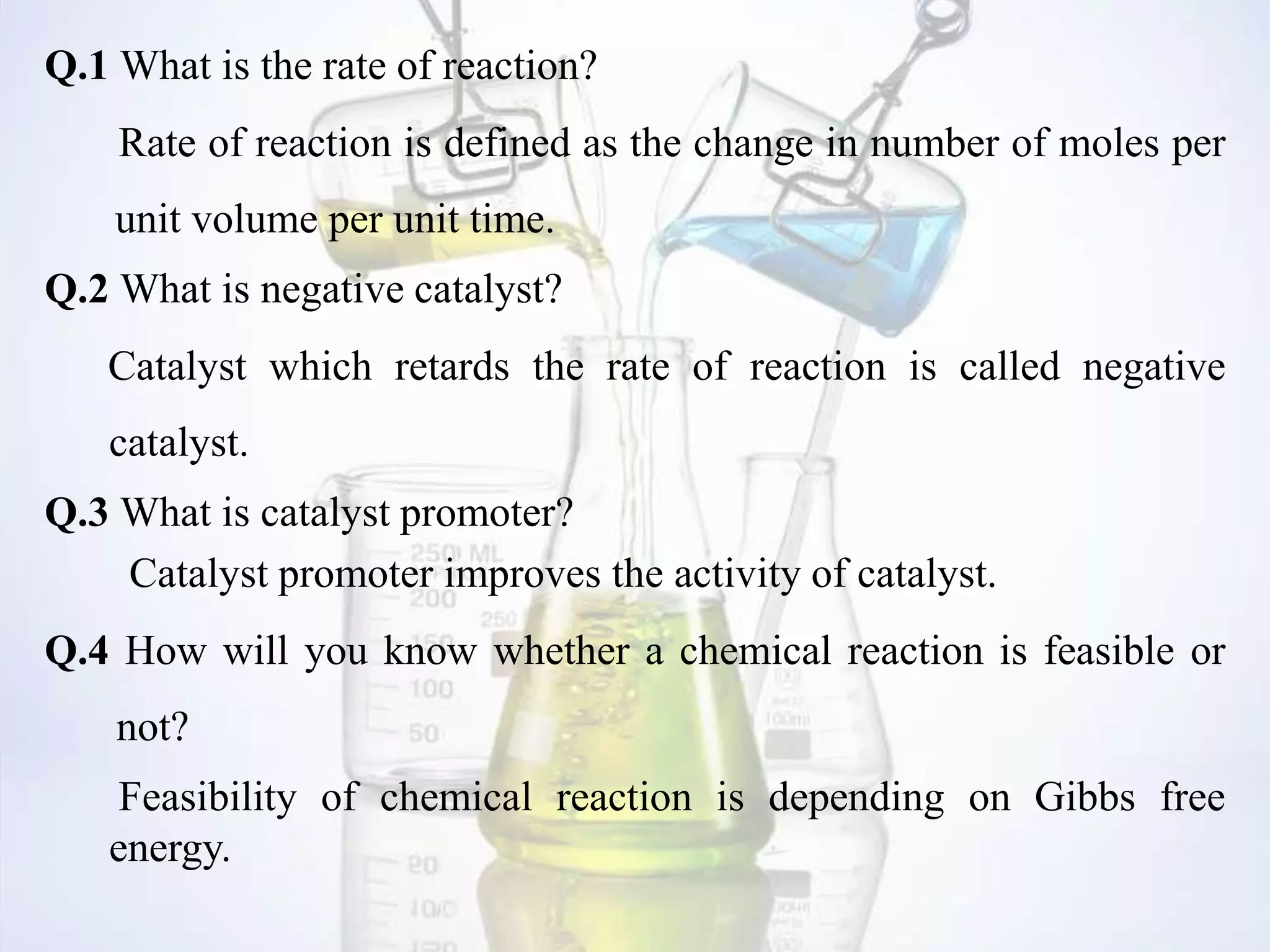 FAQ on chemical Reaction Engineering | PPTX