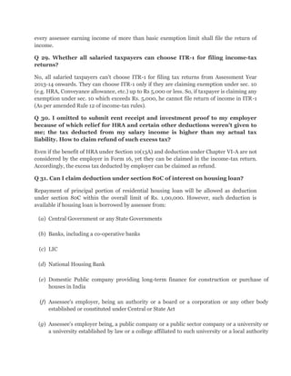 Faq on income tax return | PDF | Personal Taxes | Personal Finance