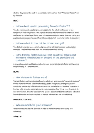FAQ - Transfer Factor | DOCX