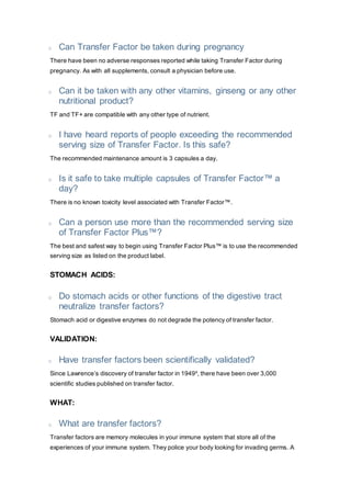 FAQ - Transfer Factor | DOCX