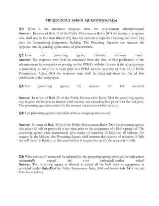 FREQUENTLY ASKED QUESTIONS(FAQs) RELATED TO PROCUREMENT | DOCX