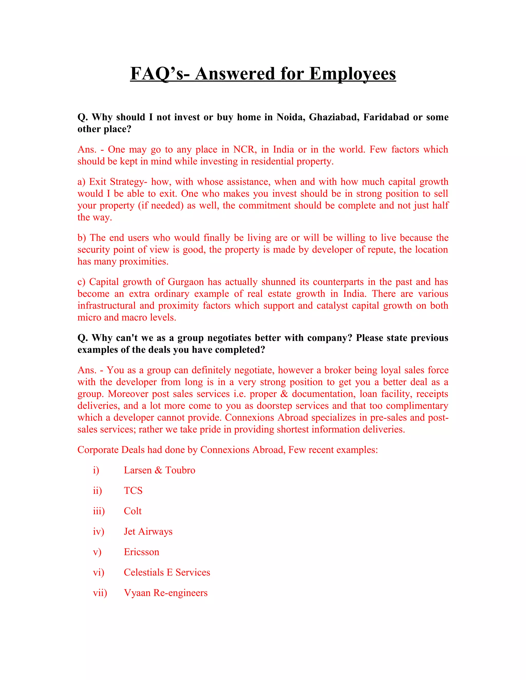 FAQs Answered For Employees | PDF