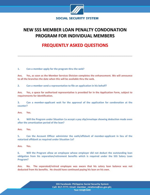 FAQs on the Condonation Program | PDF | Government Support and Welfare ...