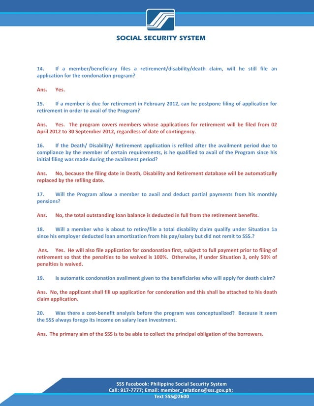 FAQs on the Condonation Program | PDF | Government Support and Welfare ...