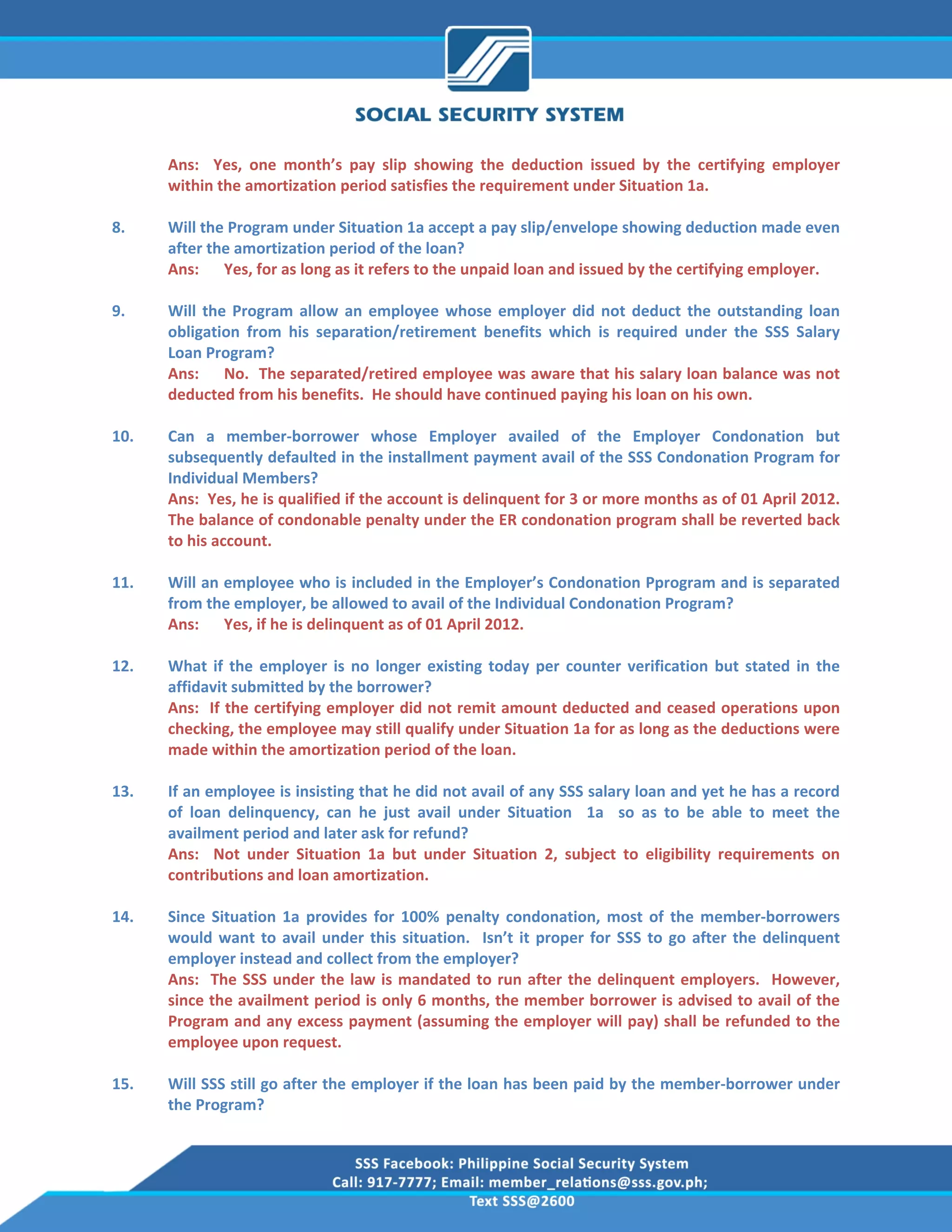 FAQs on the Penalty Condonation Program | PDF