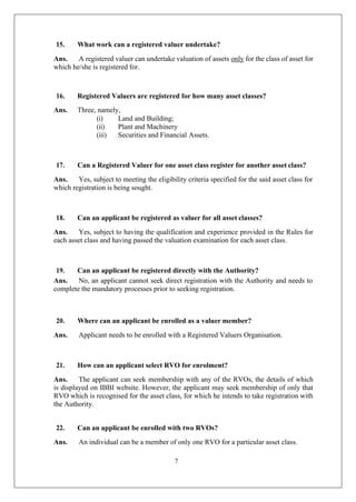 FAQsforRegistrationasaValuer-Individual-01October2021.pdf | Real Estate ...