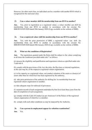 FAQsforRegistrationasaValuer-Individual-01October2021.pdf | Real Estate Industry | Industries