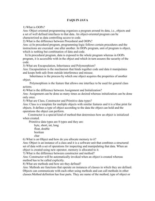 Faqs in java | PDF