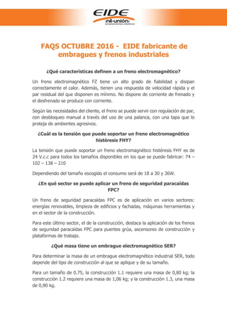 Faqs octubre 2016 - Eide, fabricante de embragues y frenos industriales ...