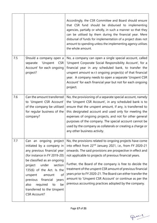 FAQs on Corporate Social Responsibility (CSR) | PDF