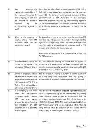 FAQs on Corporate Social Responsibility (CSR) | PDF