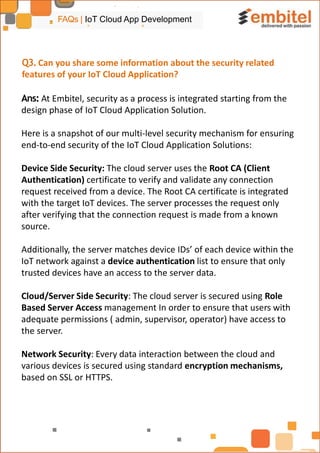 Frequently Asked Questions (FAQs) on IoT Cloud App Development | PDF
