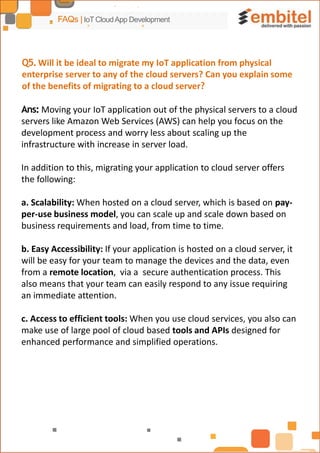 Frequently Asked Questions (FAQs) on IoT Cloud App Development | PDF