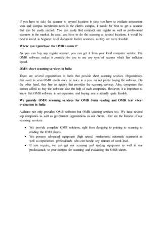 Fa qs on omr scanner | PDF