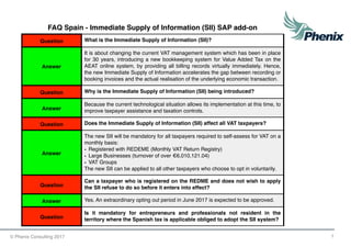 FAQ Spain immediate supply of information (SII) | PPT