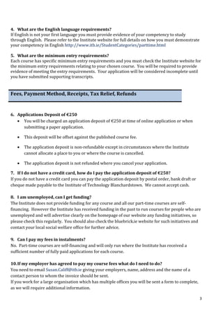 ITB Part Time FAQ's | PDF