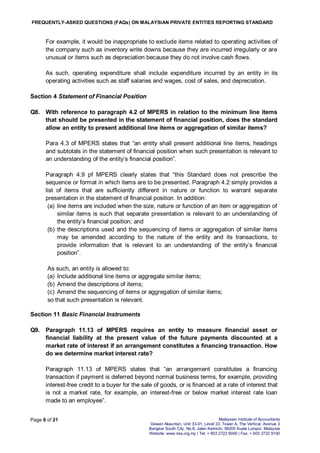 FREQUENTLY-ASKED QUESTIONS (FAQs) ON MALAYSIAN PRIVATE ENTITIES REPORTING STANDARD | PDF